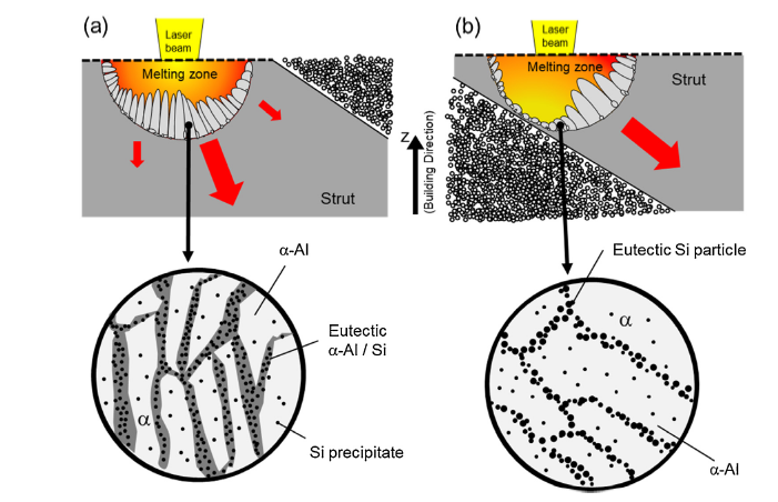 Development of gradient microstructure in the lattice structure of ...