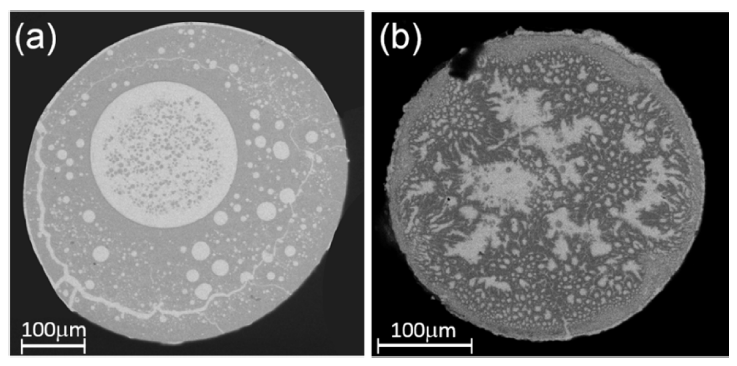 Effect of phase-separated patterns on the formation of core-shell structure
