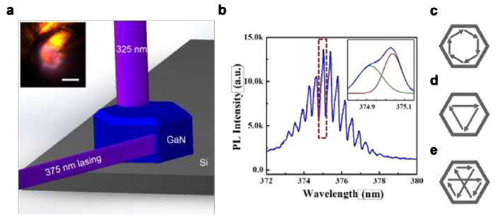 Double-triangular whispering-gallery mode lasing from a hexagonal GaN ...